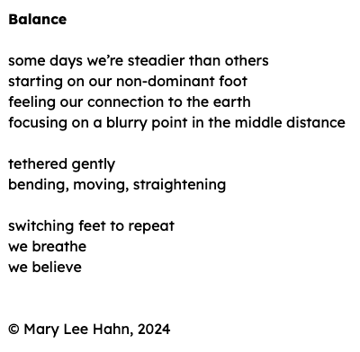 Poetry Friday: Balance – A(nother) Year of Reading